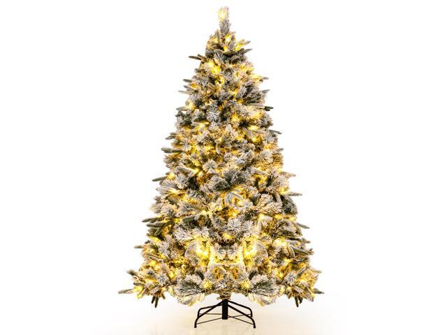 Click here for SlickBlue Flocked Christmas Tree with 250 Warm Whi... prices