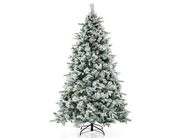 Click here for SlickBlue Flocked Christmas Tree with 250 Warm Whi... prices