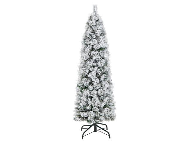 Click here for SlickBlue Pre-Lit Slim Flocked Christmas Tree with... prices