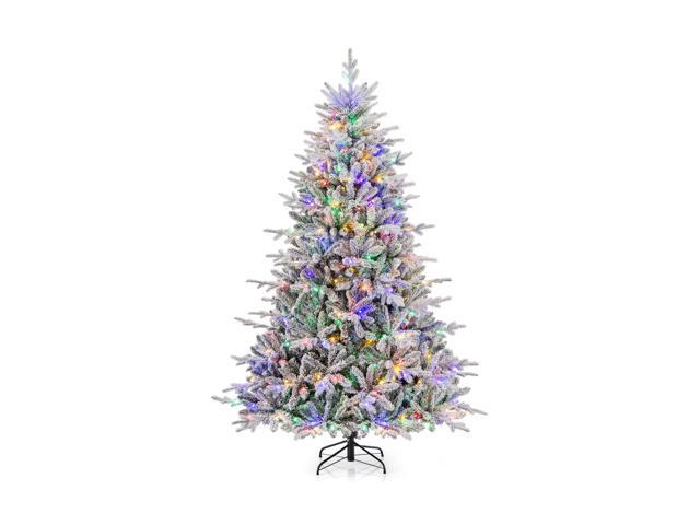 Click here for SlickBlue Flocked Christmas Tree with 8 Lighting M... prices