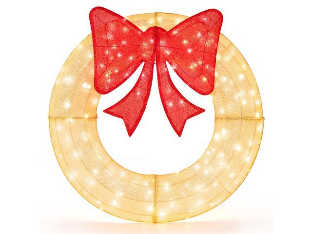 Click here for SlickBlue Pre-Lit Lighted Christmas Mesh Wreath wi... prices