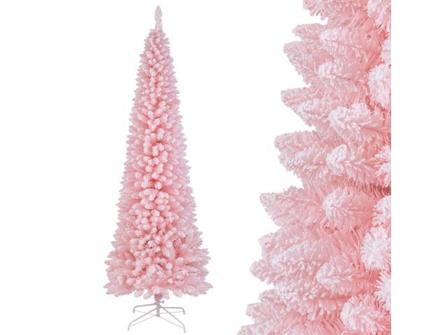 Click here for SlickBlue Snow Flocked 8 FT Artificial Pink Xmas T... prices