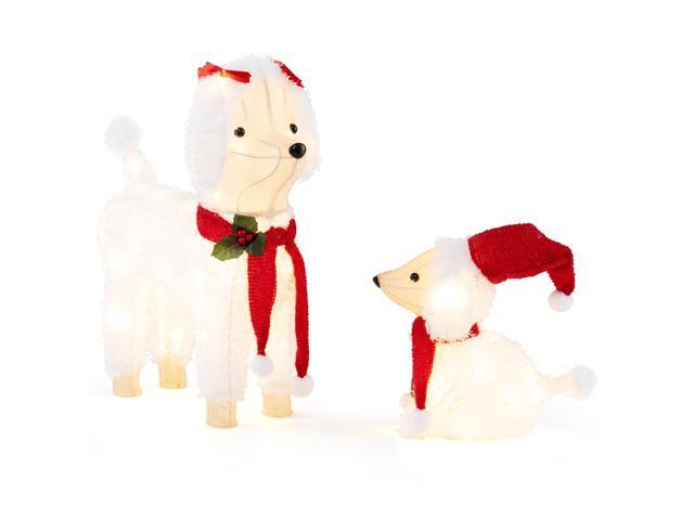 Click here for SlickBlue Pre-lit Mama and Baby Poodle Dogs with 6... prices