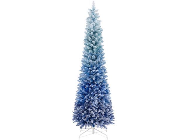 Click here for SlickBlue 7 Feet Blue Gradient Snow Flocked Artifi... prices