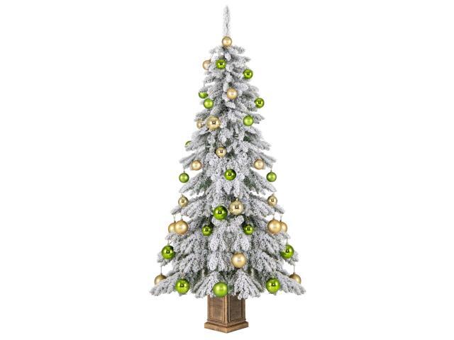 Click here for SlickBlue Artificial Xmas Tree with 589 Flocked Br... prices