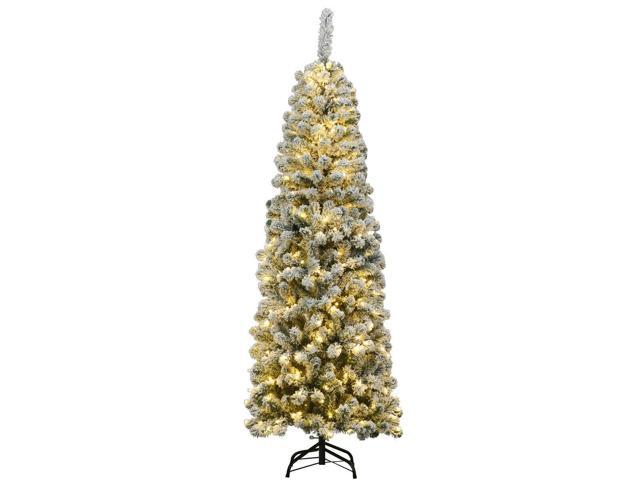 Click here for SlickBlue 6 Feet Pre-lit Snow Flocked Artificial P... prices