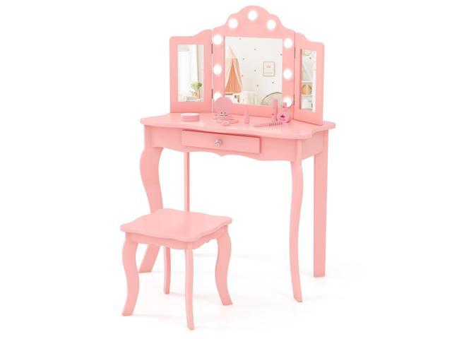 Click here for SlickBlue Kid Vanity Table Stool Set with Tri-Fold... prices