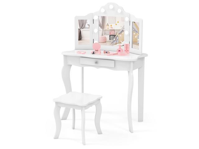 Click here for SlickBlue Kid Vanity Table Stool Set with Tri-Fold... prices