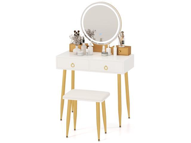 Click here for SlickBlue Vanity Table Set with Mirror-White prices