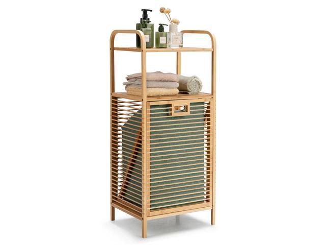 Click here for SlickBlue Tilt-out Bamboo Laundry Hamper with 2-Ti... prices