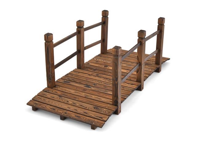 Click here for SlickBlue 5 Feet Wooden Garden Bridge with Safety... prices