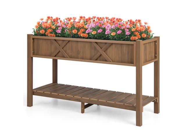 Click here for SlickBlue Poly Wood Elevated Planter Box with Legs... prices