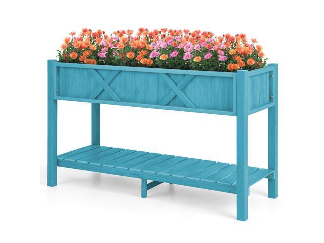 Click here for SlickBlue Poly Wood Elevated Planter Box with Legs... prices