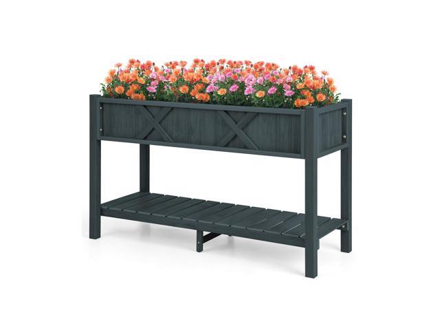 Click here for SlickBlue Poly Wood Elevated Planter Box with Legs... prices