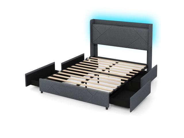 Click here for SlickBlue Bed Frame with LED Lights and Charging S... prices