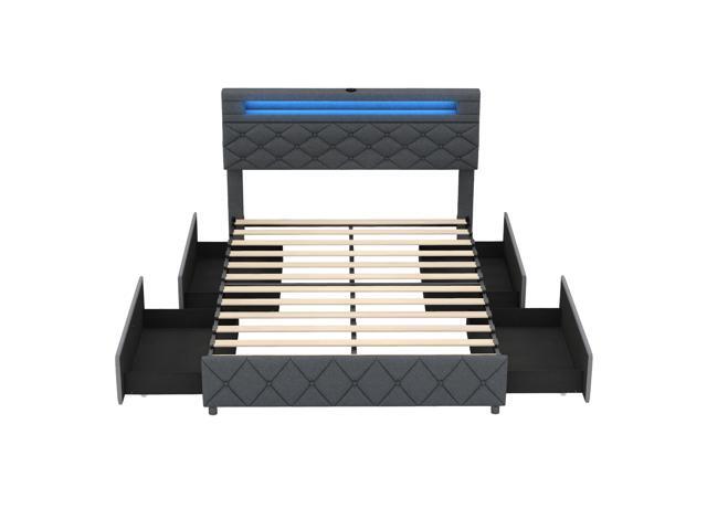 Click here for SlickBlue Bed Frame with Adjustable Storage Headbo... prices