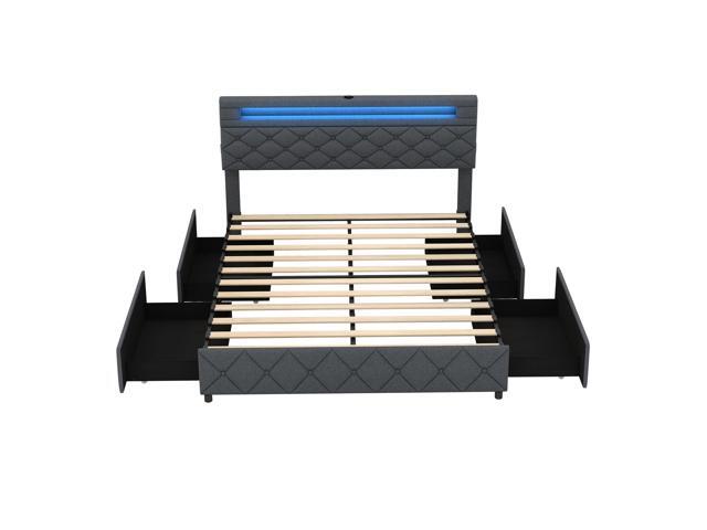 Click here for SlickBlue Bed Frame with Adjustable Storage Headbo... prices