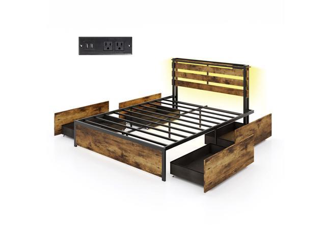 Click here for SlickBlue Bed Frame with Drawers LED Lights and US... prices