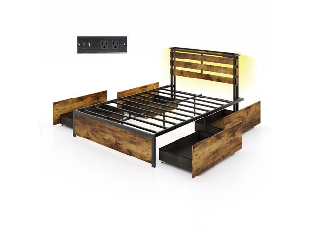 Click here for SlickBlue Bed Frame with Drawers LED Lights and US... prices