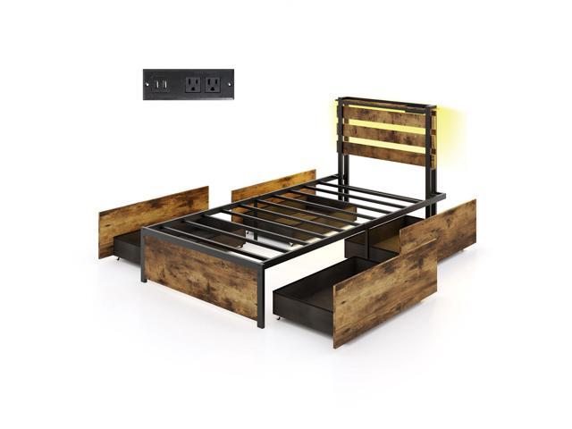 Click here for SlickBlue Bed Frame with Drawers LED Lights and US... prices