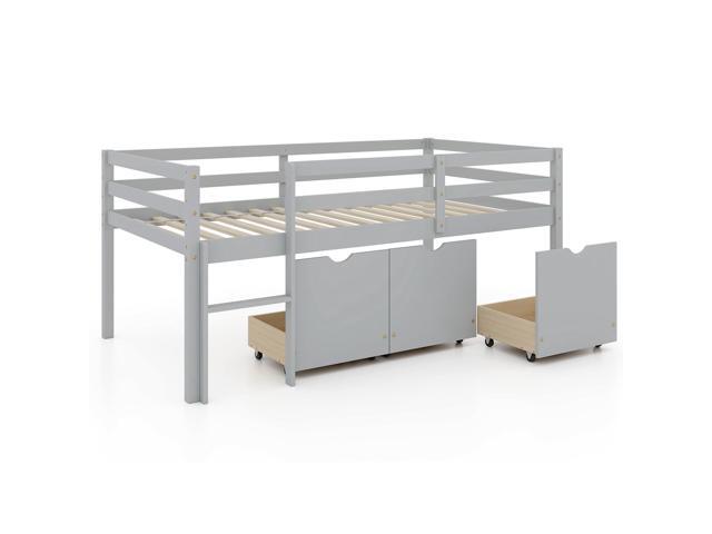 Click here for SlickBlue Twin Size Low Loft Bed with 3 Drawers wi... prices