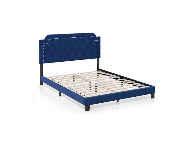 Click here for SlickBlue Queen Size Velvet Platform Bed with Butt... prices