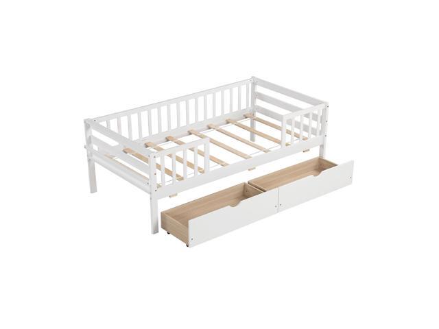Click here for SlickBlue Twin Daybed with Fence and 2 Drawers Kid... prices