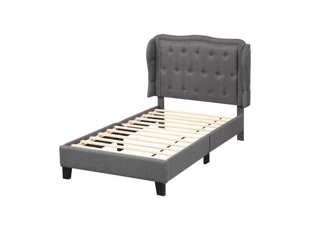 Click here for SlickBlue Twin Size Bed Frame with Button Tufted W... prices
