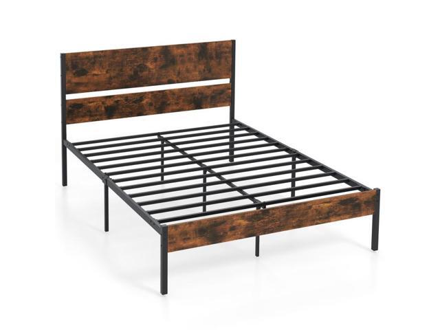 Click here for SlickBlue Metal Bed Frame with Wooden Headboard an... prices