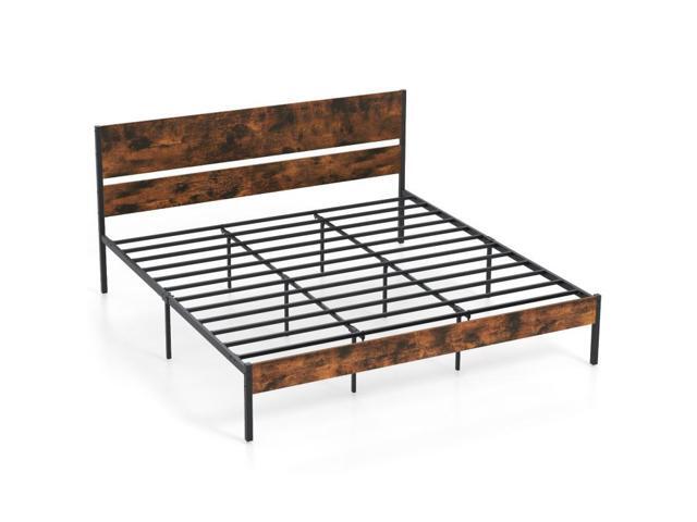Click here for SlickBlue Metal Bed Frame with Wooden Headboard an... prices