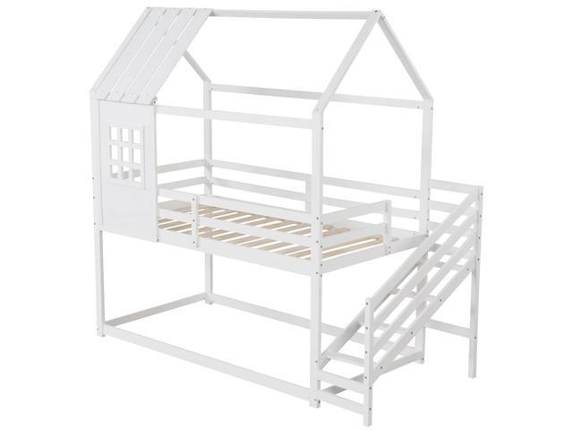 Click here for SlickBlue Twin House Bed with Stairs and Roof for... prices