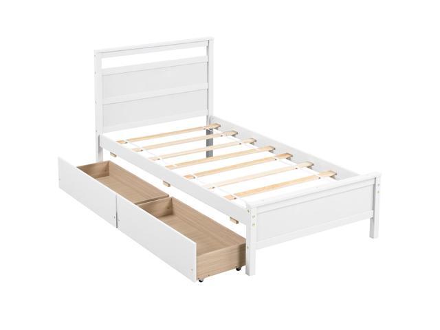 Click here for SlickBlue Twin Size Wooden Bed Frame with 2 Drawer... prices