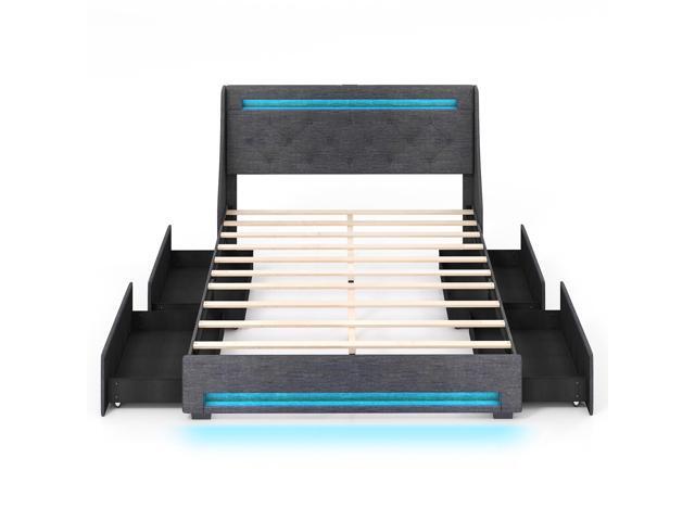 Click here for SlickBlue Queen Size Upholstered Platform Bed Fram... prices