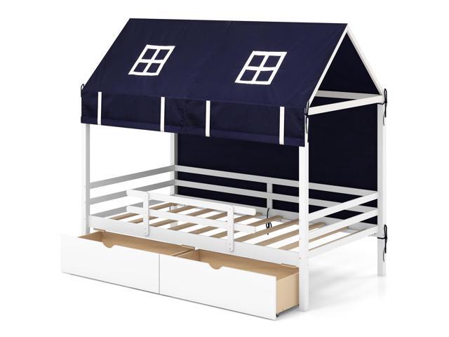 Click here for SlickBlue Twin House Bed with Tent and 2 Storage D... prices