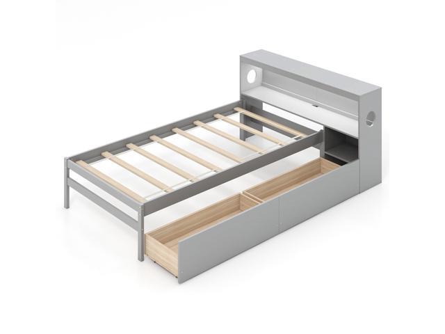Click here for SlickBlue Twin Size Bed Frame with LED Light and B... prices