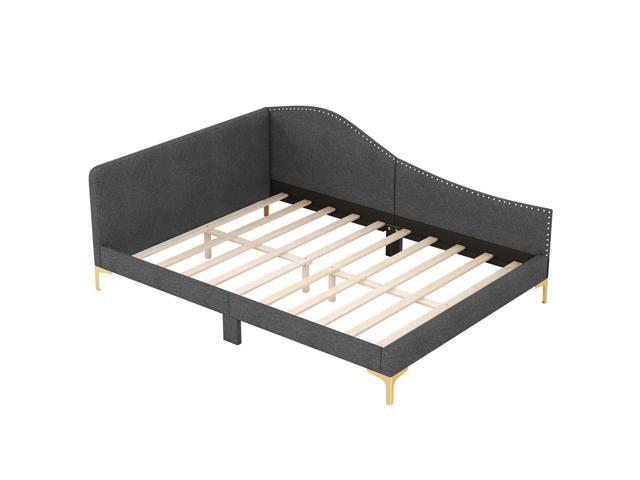 Click here for SlickBlue Rivet-Tufted Platform Bed with Metal Leg... prices
