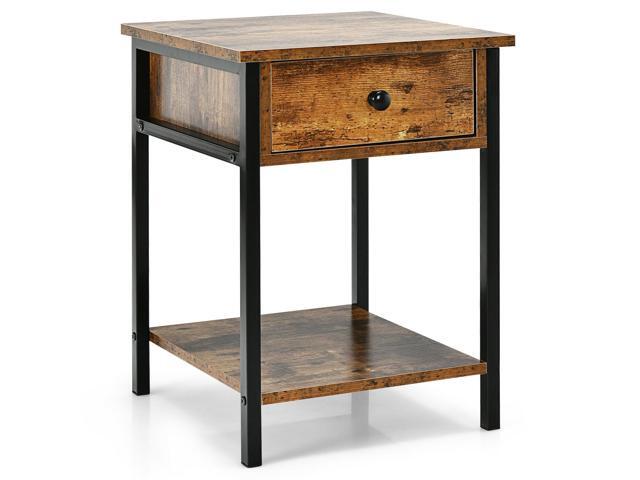 Click here for SlickBlue Industrial End Side Table Nightstand wit... prices