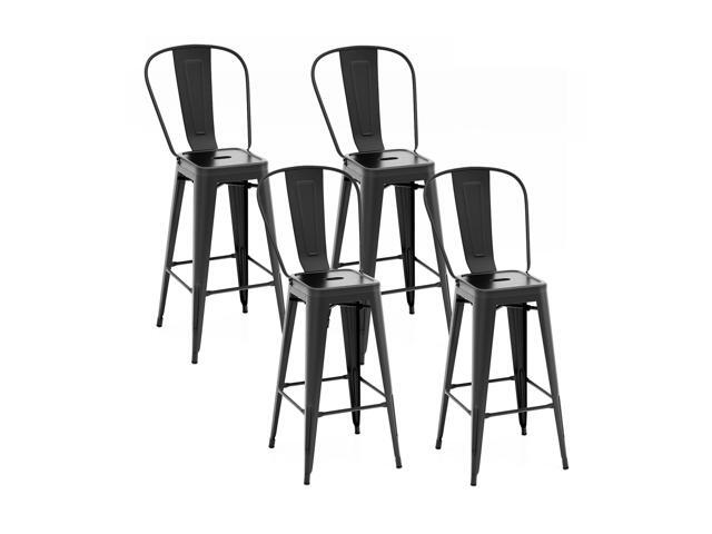 Click here for SlickBlue Set of 4 Bar Height Chairs Stackable Met... prices