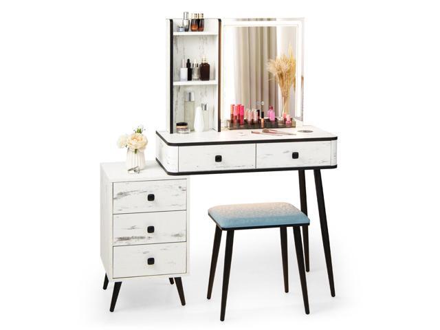 Click here for SlickBlue Vanity Makeup Table Set with Lighted Mir... prices