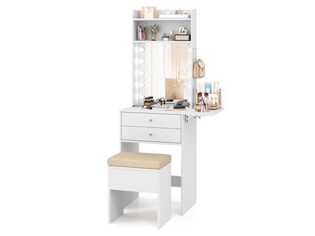 Click here for SlickBlue Compact Vanity Desk Set with 3-Color Lig... prices