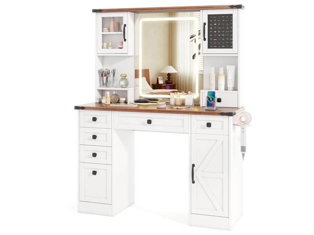 Click here for SlickBlue Farmhouse Vanity Desk with Lighted Mirro... prices