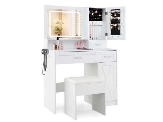 Click here for SlickBlue Makeup Vanity Desk with Mirror and Light... prices