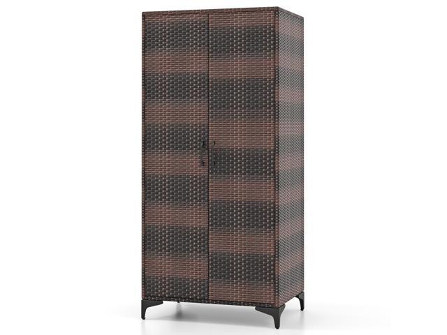 Click here for SlickBlue 62 Inch Wicker Wardrobe with 2 Doors PE... prices