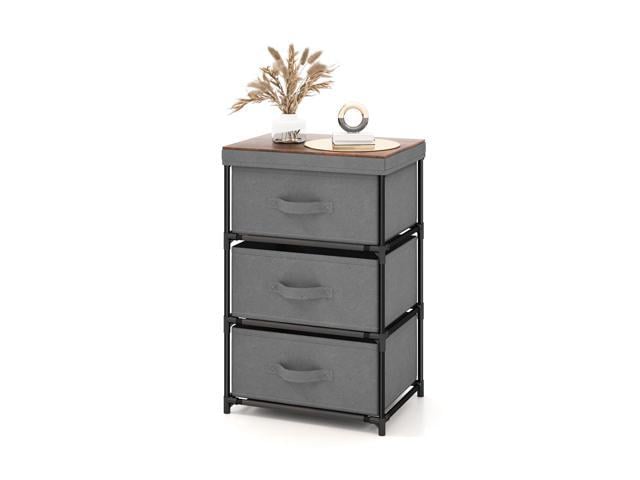 Click here for SlickBlue 3-Tier Fabric Nightstand with Sturdy Met... prices