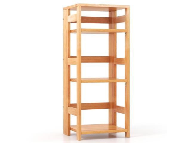 Click here for SlickBlue 4-Tier Bookshelf Rubber Wood Bookcase wi... prices