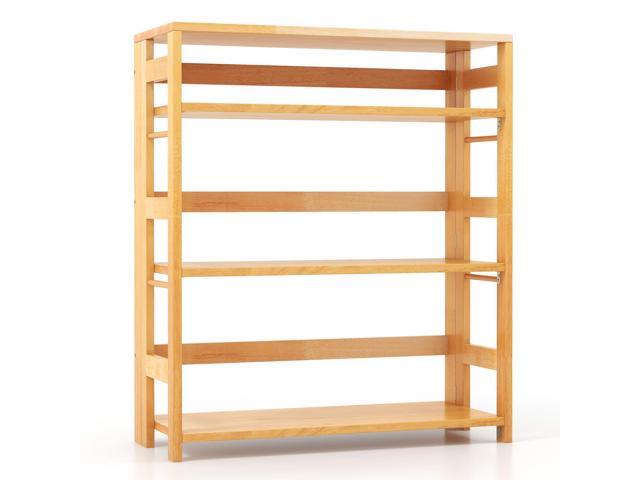 Click here for SlickBlue 4-Tier Bookshelf Rubber Wood Bookcase wi... prices