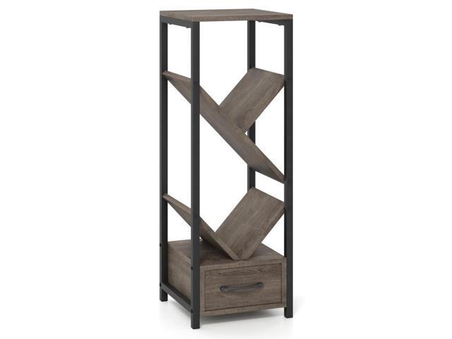 Click here for SlickBlue 4 Tier Floor Tree Bookshelf with Drawer... prices