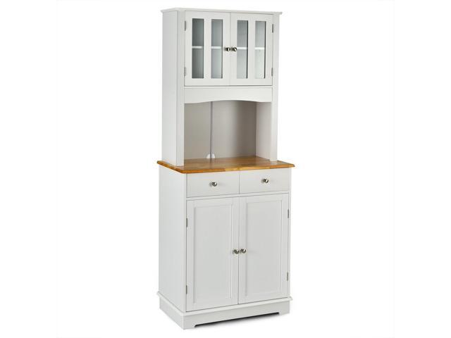 Click here for SlickBlue Kitchen Pantry Cabinet with Wood Top and... prices