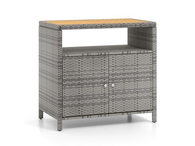 Click here for SlickBlue Rattan Storage Cabinet with Acacia Wood... prices