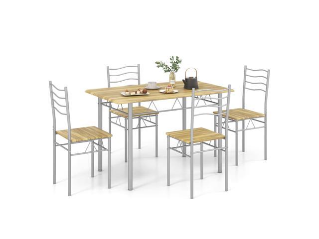 Click here for SlickBlue 5 Pieces Wood Metal Dining Table Set wit... prices